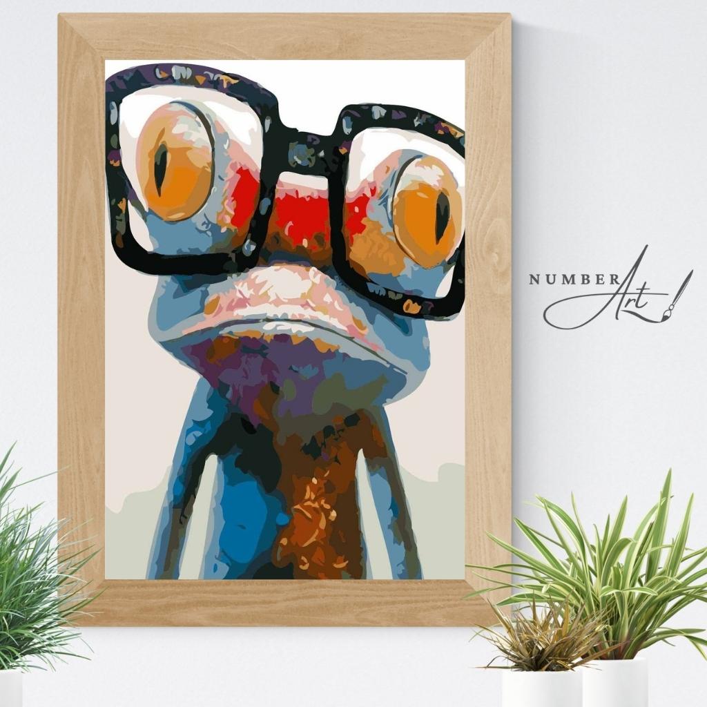 Pop Frog With Glasses Paint By Numbers - Number Art